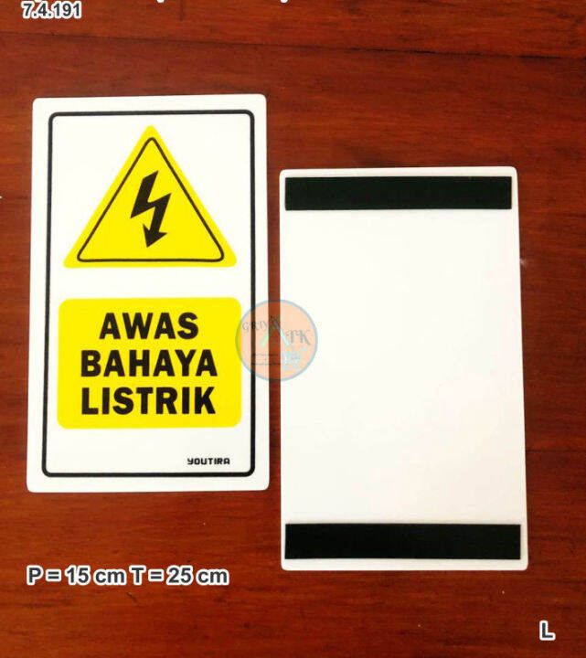 Label Akrilik Sign Board Acrylic Awas Bahaya Listrik Murah | Lazada ...