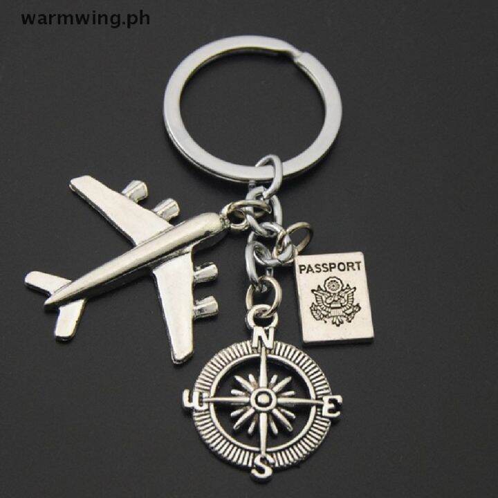 1PC Earth Airplane Keychains No Matter Where Pendant Travel Keyring ...