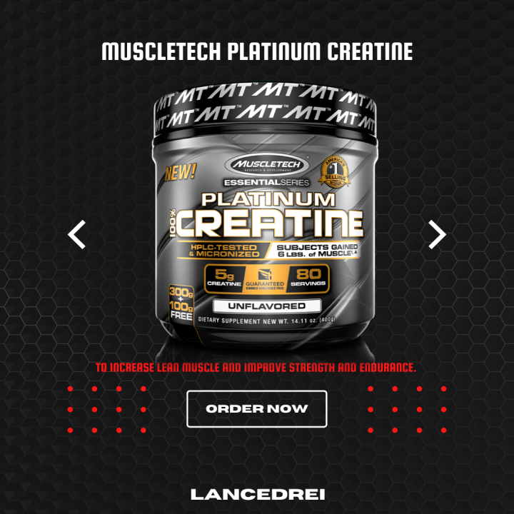 Muscletech Platinum 100% Creatine Powder 80 Servings Unflavored ...