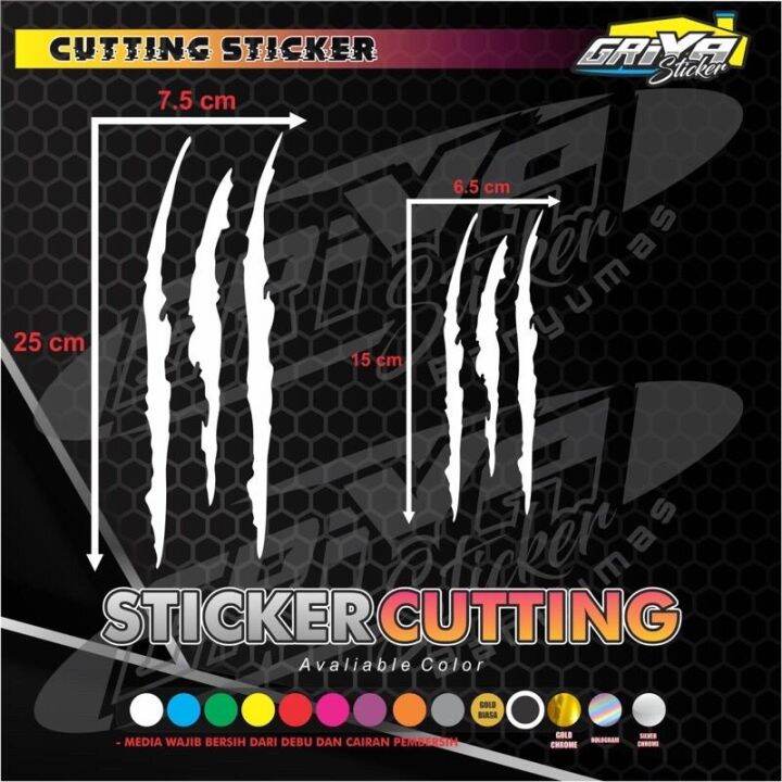 STICKER CAKAR MONSTER STIKER CAKAR WOLFERINE CLAW CUTTING MOTOR ...