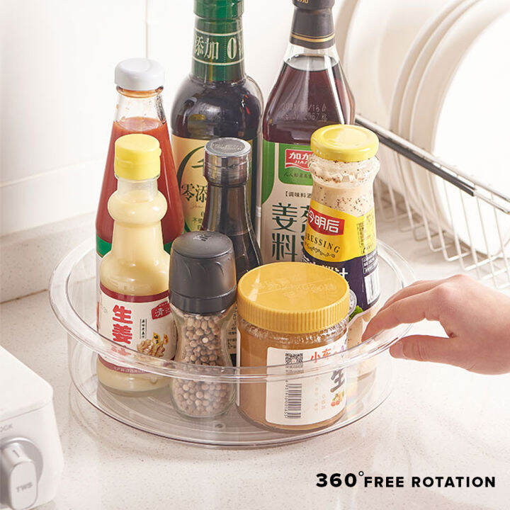 Locaupin Rotating Food Storage Container Kitchen Countertop Spice ...