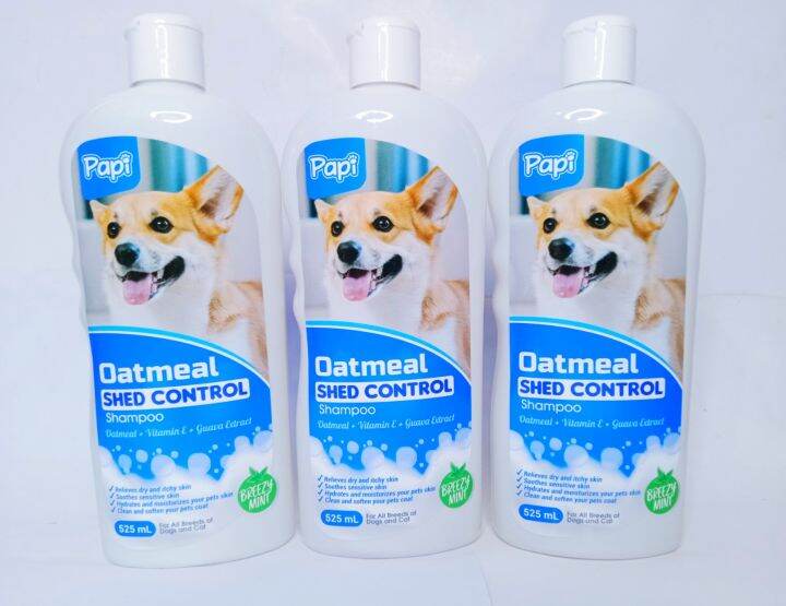 [VET SUPPORT] 3bot 525ml Papi Oatmeal Shed Control Shampoo(Breezy Mint) / Shampoo for Dogs and ...