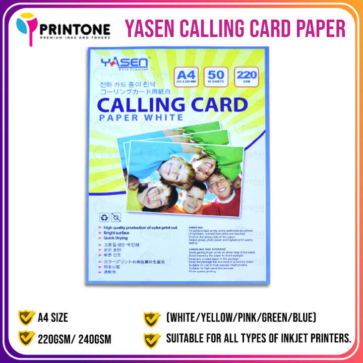 YASEN MATTE CALLING CARD Paper | 220GSM / 240GSM A4 Calling Card and ...