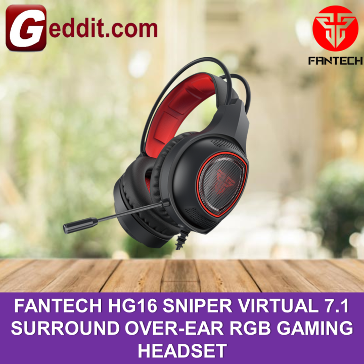 FANTECH HG16 SNIPER VIRTUAL 7.1 SURROUND OVER-EAR RGB GAMING HEADSET ...