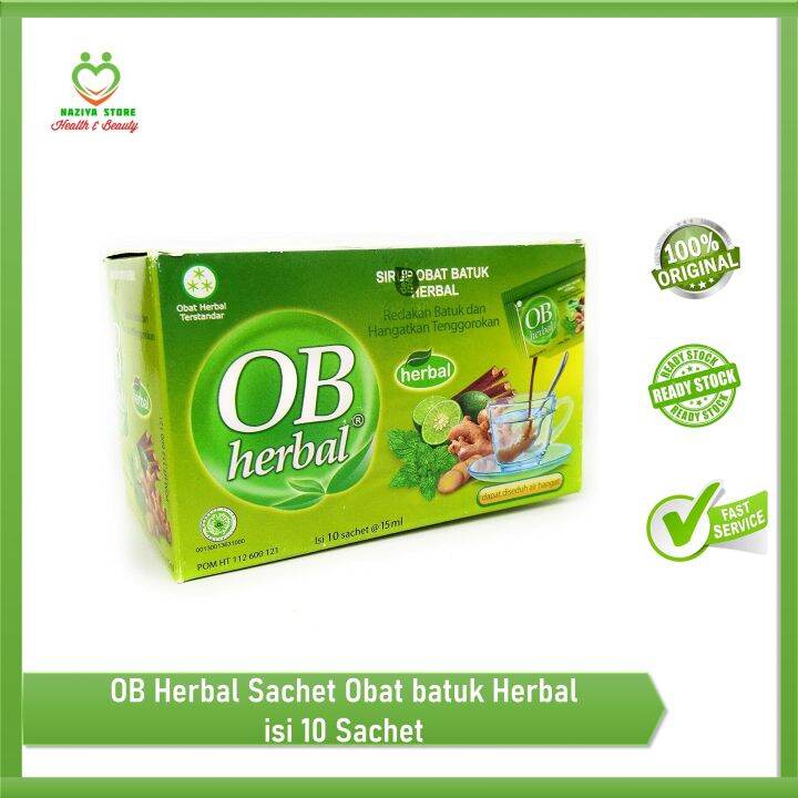 OB HERBAL OBAT BATUK HERBAL 1 BOX ISI 10 sachet | Lazada Indonesia