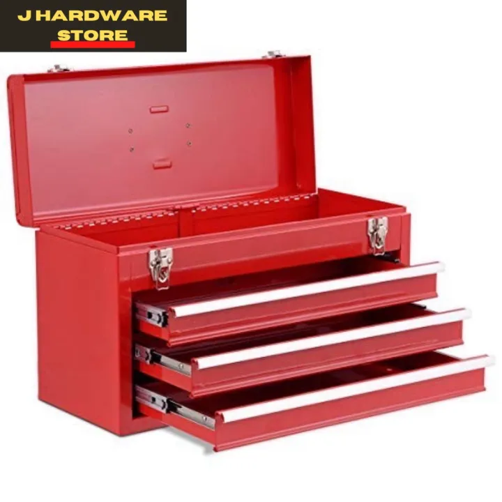 20inch PORTABLE STEEL TOOLBOX STEEL CABINET W/ 3 DRAWERS AND TOP TRAY | Lazada PH