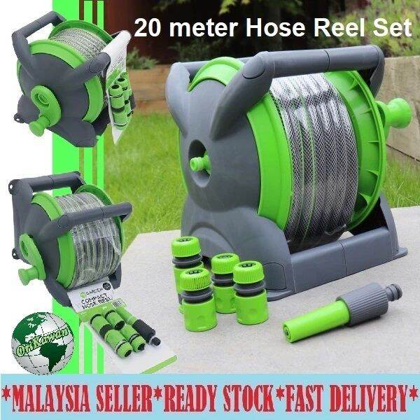 20 Meter Garden Hose Reel Set Portable & Wall Installation House ...