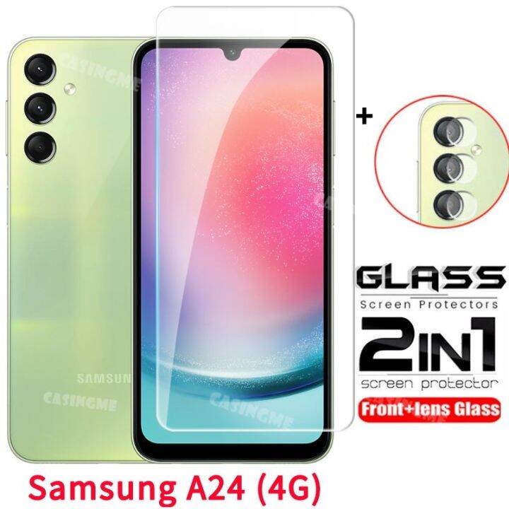 Samsung A24 24A SamsungA24แบบ2 In 1ป้องกันหน้าจอเลนส์หลังฟิล์มกันรอยด้านหน้าสำหรับ Samsung ...