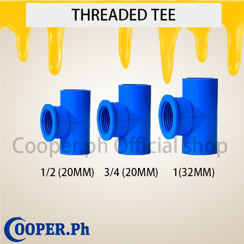 goflex (PER PIECE) PVC Blue threaded tee 1/2" ,3/4" ,1" | Lazada PH