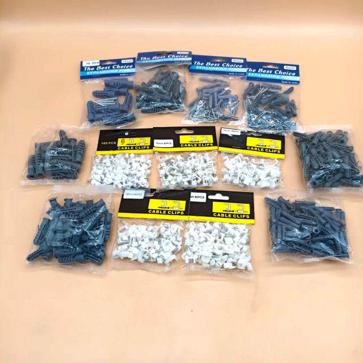 CABLE CLIPS WIR ORGANIZER TOX SCREW EXPANSION PIPE AND TOX WITH SCREW ...