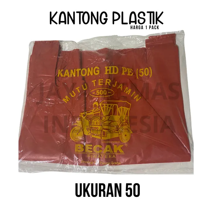 Kantong Plastik Merah | Kantong Kresek Merah JUMBO ukuran 50 | Lazada ...