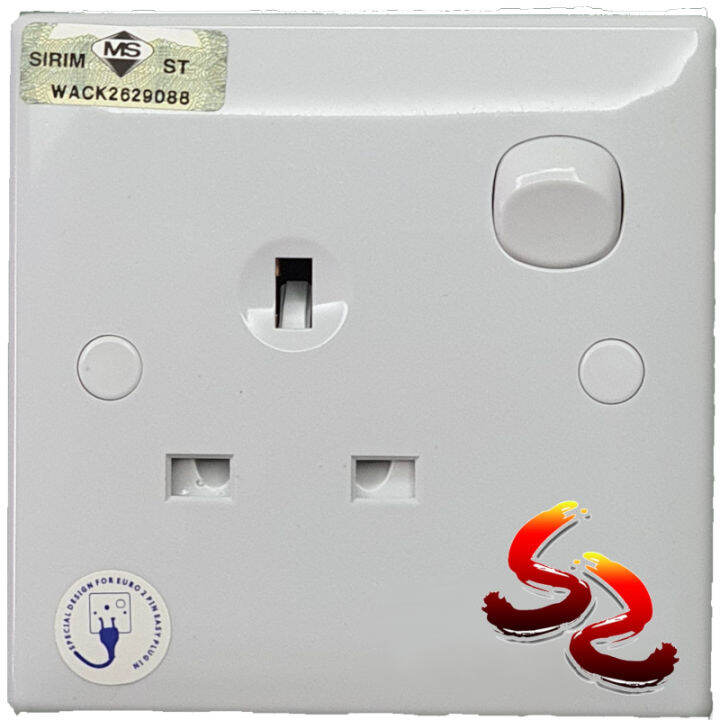 10pcs Single Switch Socket 1 gang 3 pin or 2 pin plug socket wall mount ...