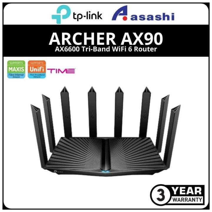 TP-Link Archer AX90 AX6600 Tri-Band WiFi 6 Router | Lazada