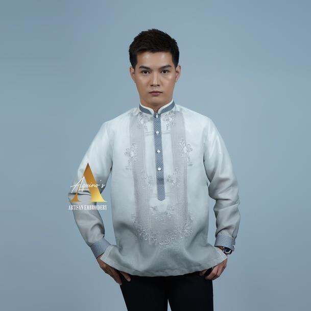 Barong Tagalog for Men - Aquino's Embroidery Men's Modern Barong Mono ...