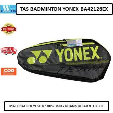 TAS RAKET BADMINTON YONEX BA42126EX TEAM RACQUET BAG BLACK | Lazada ...