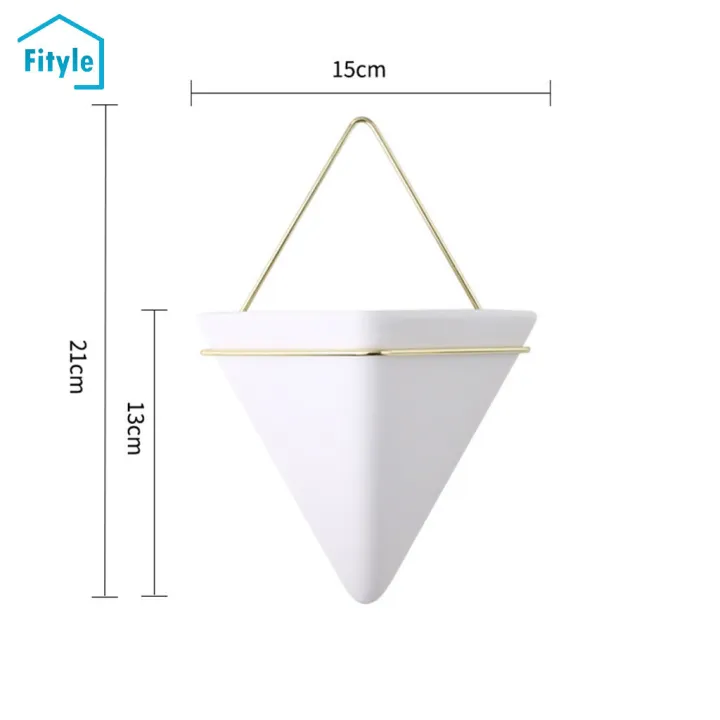 Fityle Triangle Wall Planter Geometric Wall Mount Flower Pot | Lazada PH