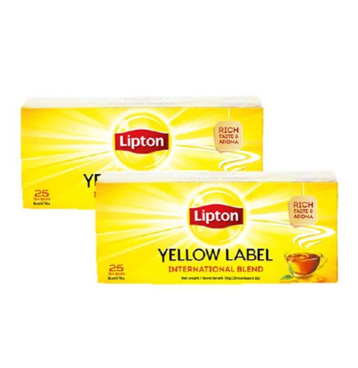 Lipton Yellow Label Tea ลิปตัน ชาผง 2กรัม x 25ซอง (2กล่อง) | Lazada.co.th