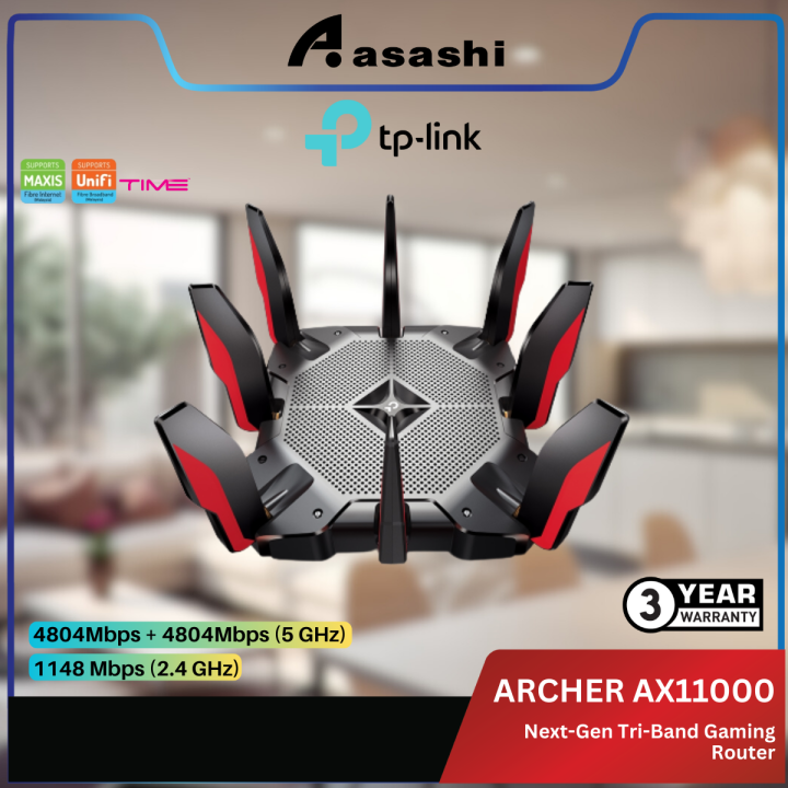 TP-Link Archer AX11000 Next-Gen Tri-Band Gaming Router (Support Unifi ...