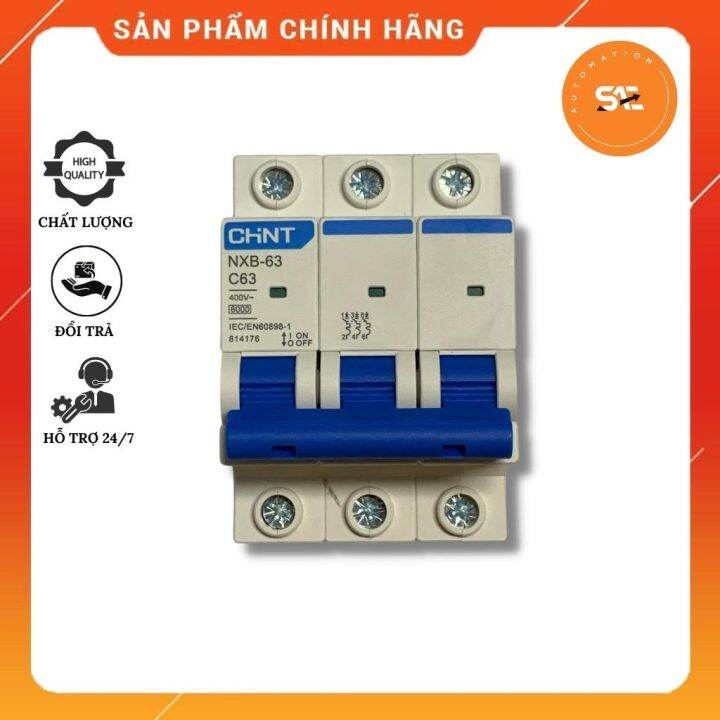 Aptomat CHINT 3 pha 63A NXB 3P C63, cầu dao tự động 3 pha 63A hãng CHINT ELECTRIC hàng chính ...