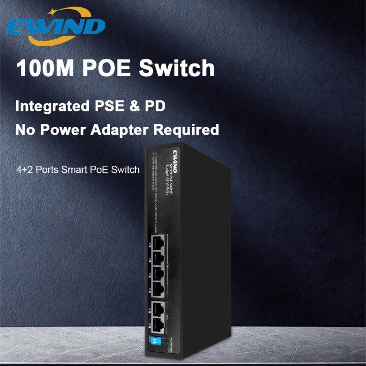 EWIND 10/100Mbps POE Switch 6/10 Ports Ethernet Switch with 2 100M RJ45 ...