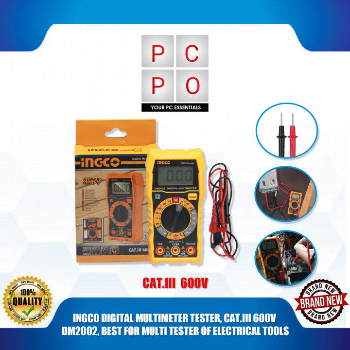 INGCO DIGITAL MULTIMETER TESTER, CAT.III 600V DM2002, BEST FOR MULTI ...