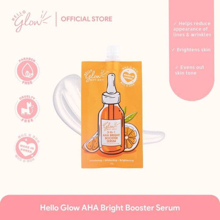 Hot yishu26750820 Hello Glow 3-in-1 AHA Bright Booster Serum 20g | Lazada PH