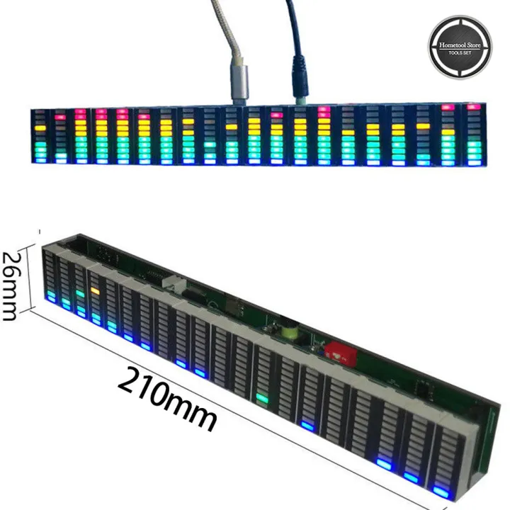 Stereo Analyzer Indicator Music Spectrum Analyzer 20 Segment LED Level ...
