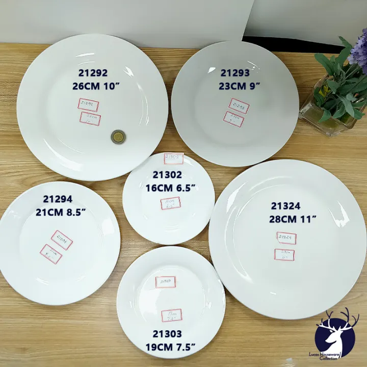 3PCS ELEGANT PLAIN WHITE CERAMIC PLATE HOTEL RESTAURANT USE TABLEWARE ...