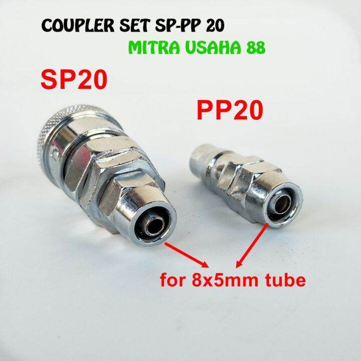 M.U 88 SET Quick Coupler Nepel Sambungan Angin Kompresor SP20 Dan PP20 ...