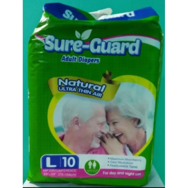 Sure-Guard Adult Diaper 10's Large | Lazada PH