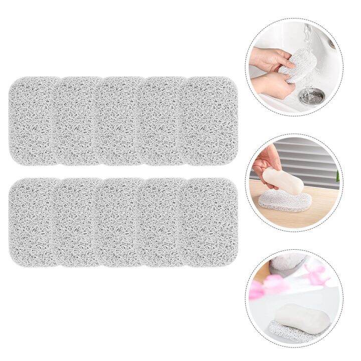 Wadah plastik wadah spons 10 buah sabun Bar pemegang bantalan ...