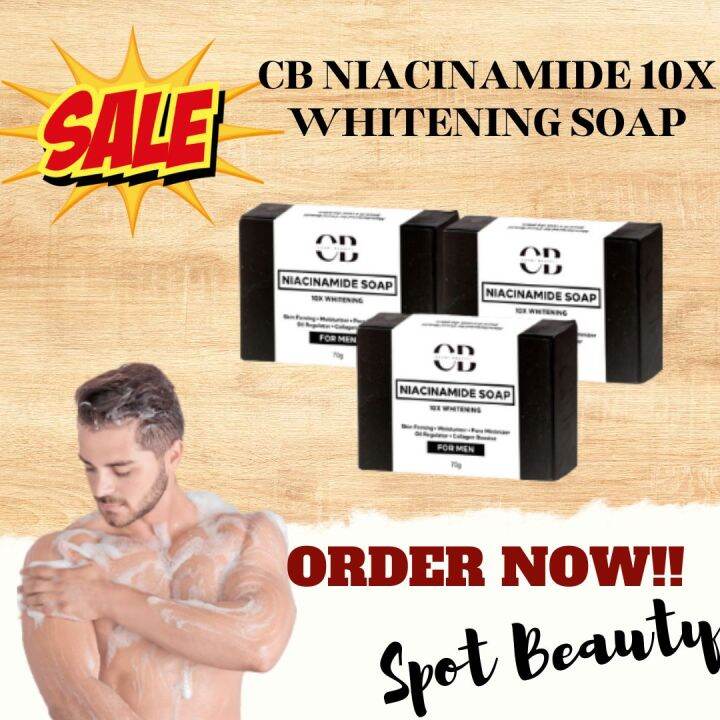 Cb Niacinamide 10x Whitening Soap For Men All Skin Types Oil Control Anti Acne Hydrating Soap