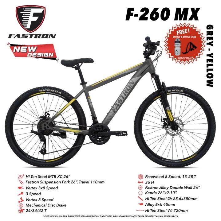 Sepeda Gunung MTB Mountain Bike Fastron F-260 MX 26" Hi-Teen Steel ...