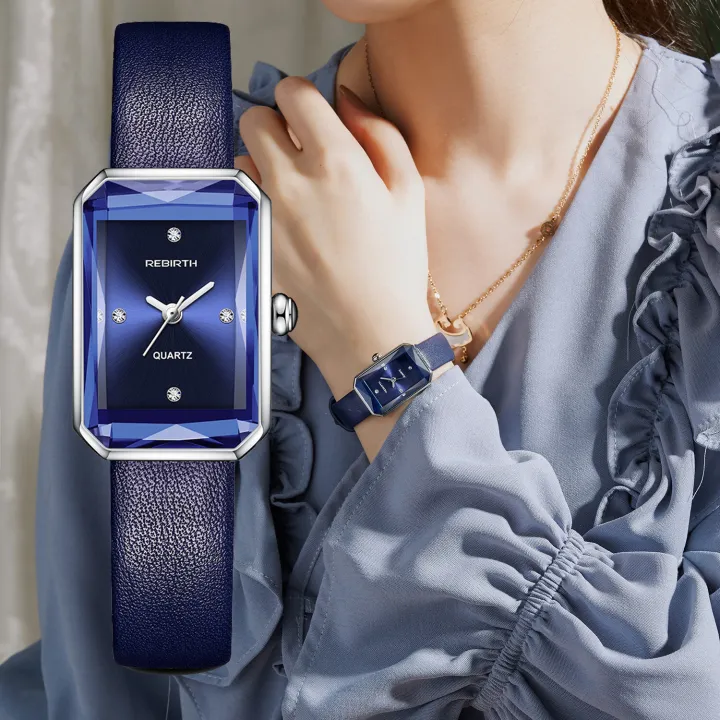 POSHI Original นาฬิกาควอตซ์กันน้ำสายหนังนาฬิกาผู้หญิงแฟชั่นเกาหลีนาฬิกา ...