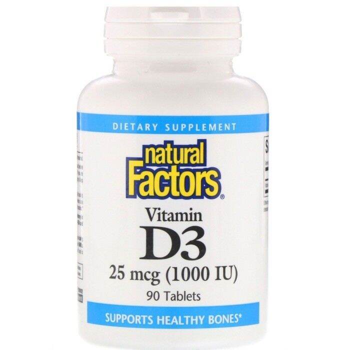Natural Factors Vitamin D3 25 mcg 1000 IU 90 Tablets | Lazada Indonesia