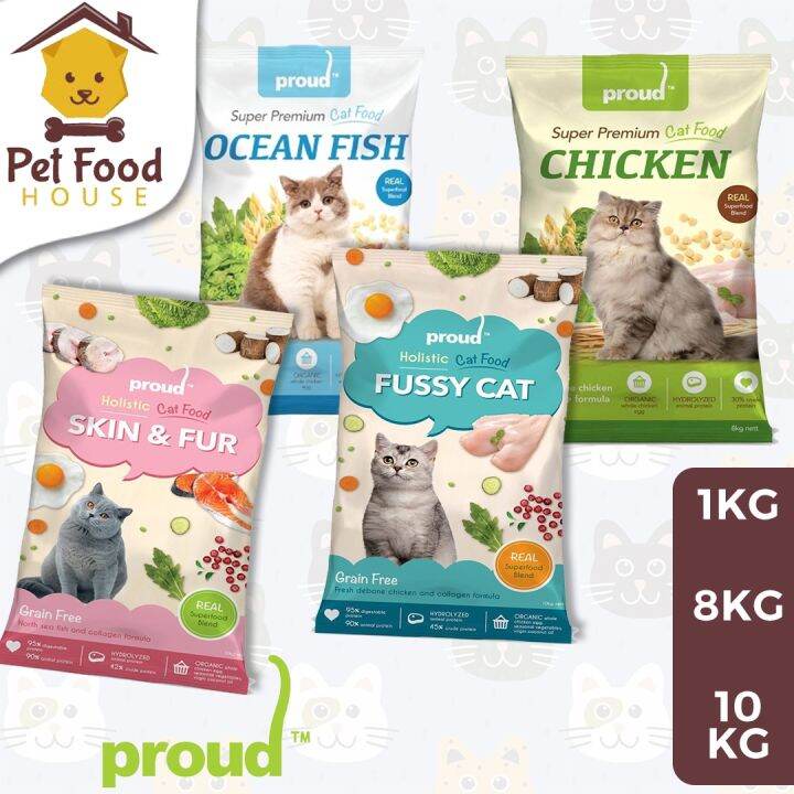 Proud Cat Food Super Premium (Chicken/ Ocean Fish)(1kg/ 8kg) | Lazada