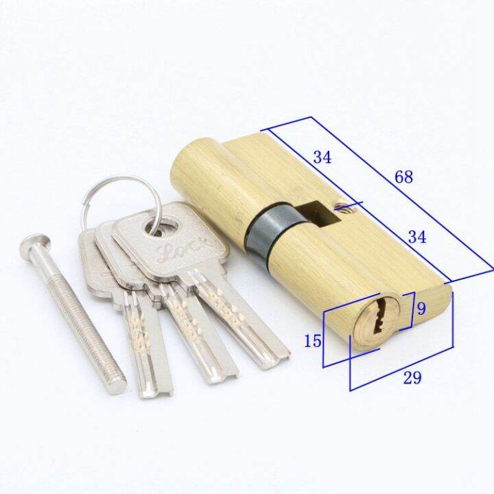 Door Hardware Security 70 75MM Gold Cylinder Interior Room Door Lock ...