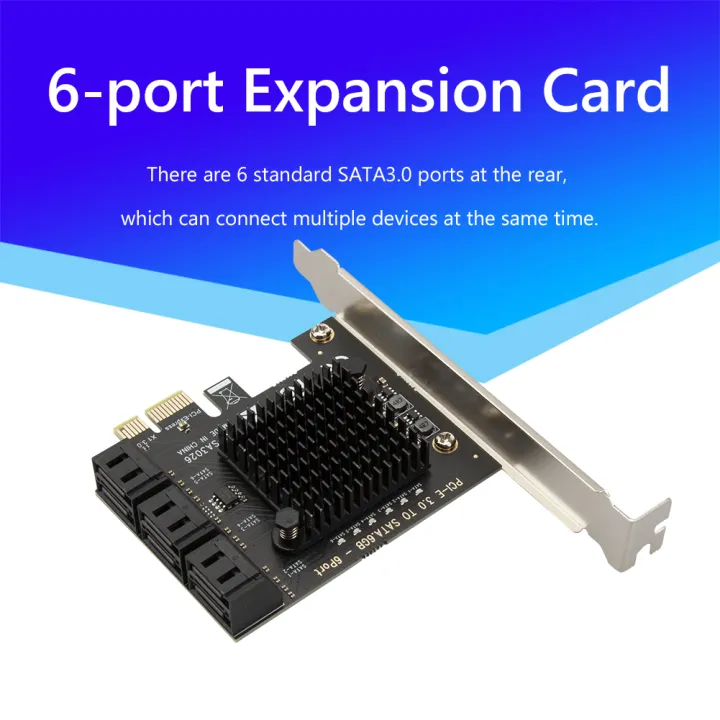 ASM1166 6Gbps 61016 Port PCIE SATA Card PCI Express SATA Controller PCIE to SATA3 Expansion Card ...
