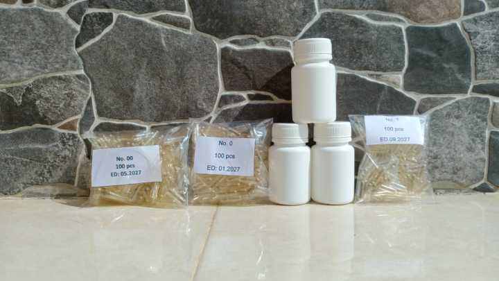 Sepaket Botol Obat Kapsul 80ml + Kapsul Kosong Transparan Ukuran 00 / 0 ...