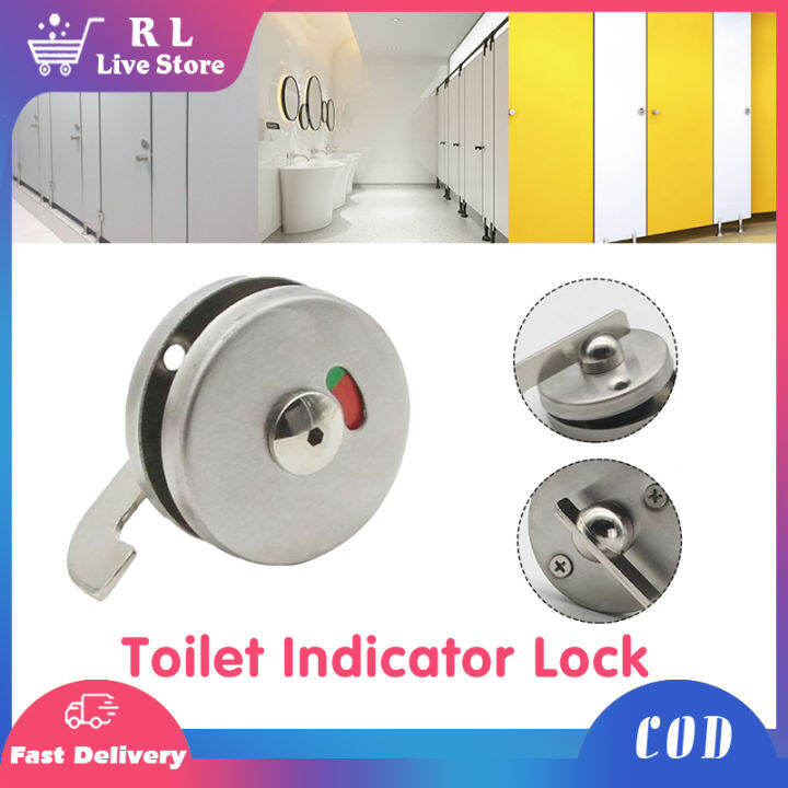 Public Toilet Partition Lock Stainless Steel Door Indicator Lock With ...