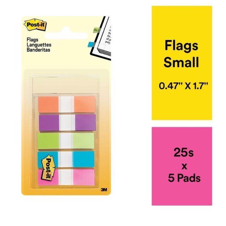 Flags Note Small 0.47”x1.7” (25s/ Dispenser x 5 Colours) | Lazada