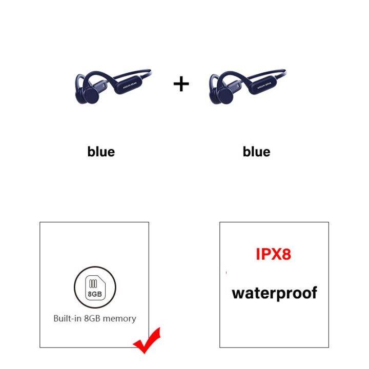 ใหม่การนำกระดูก IPX8/IPX4หูฟังกันน้ำพร้อมไมโครโฟน8กรัมหน่วยความจำบลูทูธ ...