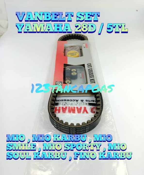 VANBELT SET (VANBELT PLUS ROLLER) MIO LAMA 28D/5TL ORIGINAL KUALITAS ASLI YAMAHA MIO , MIO KARBU ...