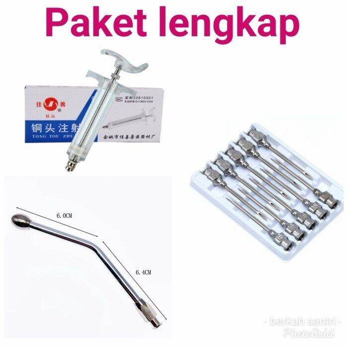 Suntikan kambing domba jarum suntik besar alat cekok pedet 50 cc ...