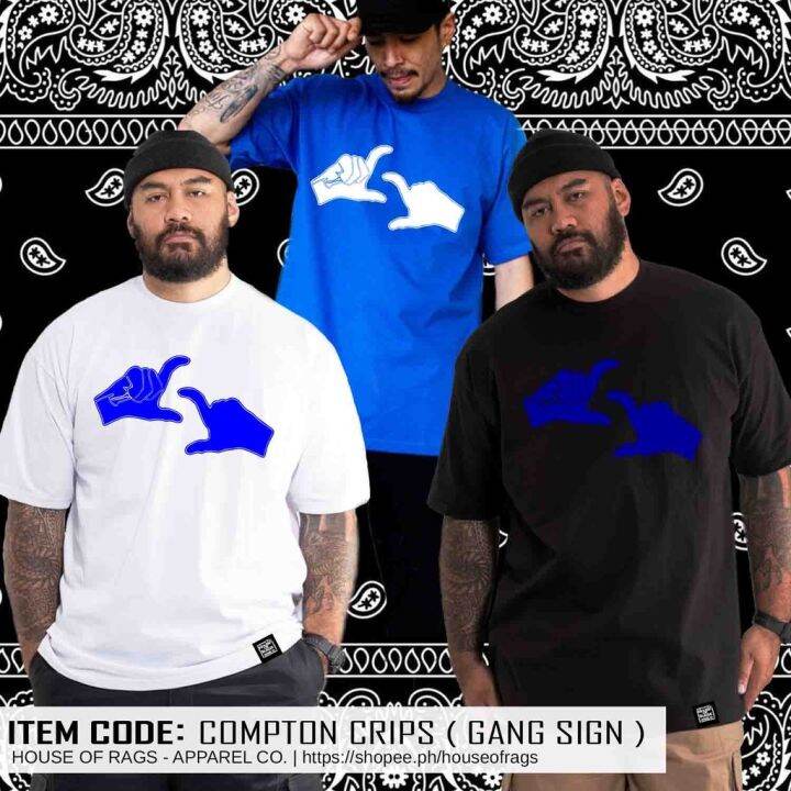 COMPTON CRIPS GANG SIGN - PRO CLUB INSPIRED TEES | Lazada PH