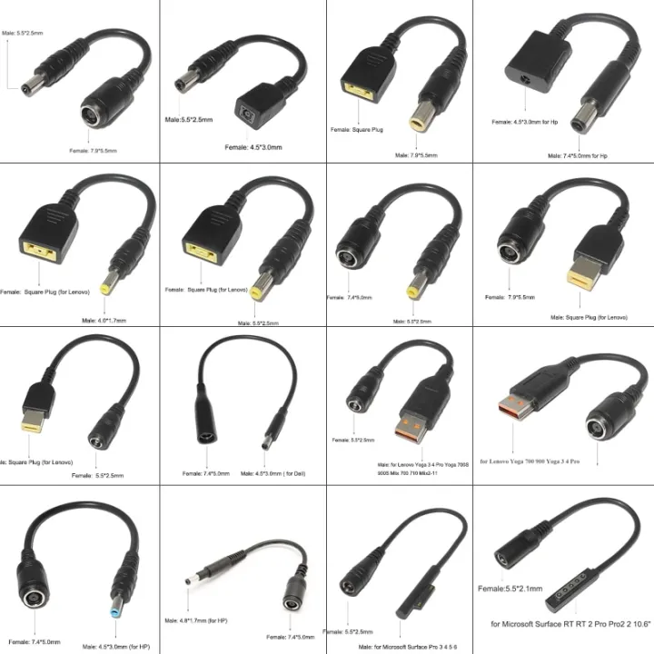 Universal Dc Power Adapter Connector Laptop Charger Cable Cord Dc Jack ...