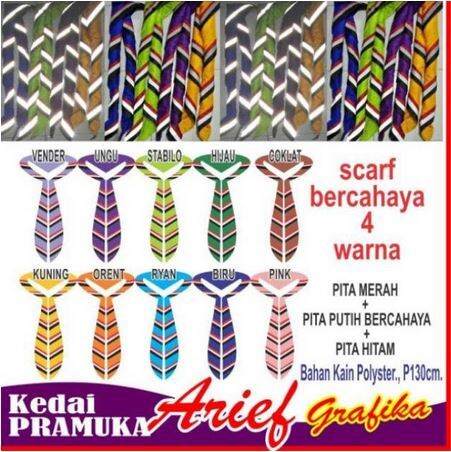 Scarf Pramuka Pita Bercahaya 4 Warna Scraf Pramuka Scraft Pramuka ...