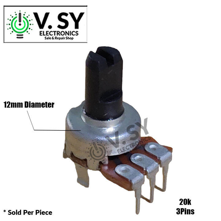 1 Pc 10K / 20K / 50k 3 Pins Mono Potentiometer Volume Control | Lazada PH