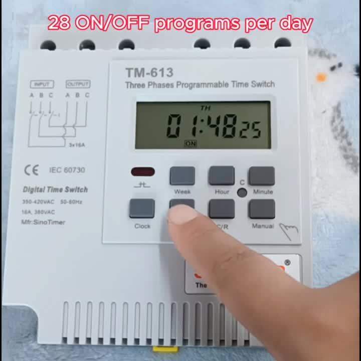 Top Vendor Three Phases 380v 415v 16a Timer Time Switch 7 Days Weekly Programmable Relay Manual