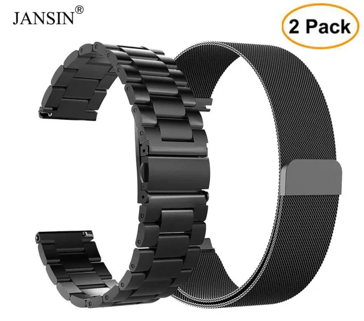 Solid Stainless Steel Metal Replacement Smart Watch Strap+Milanese Loop ...
